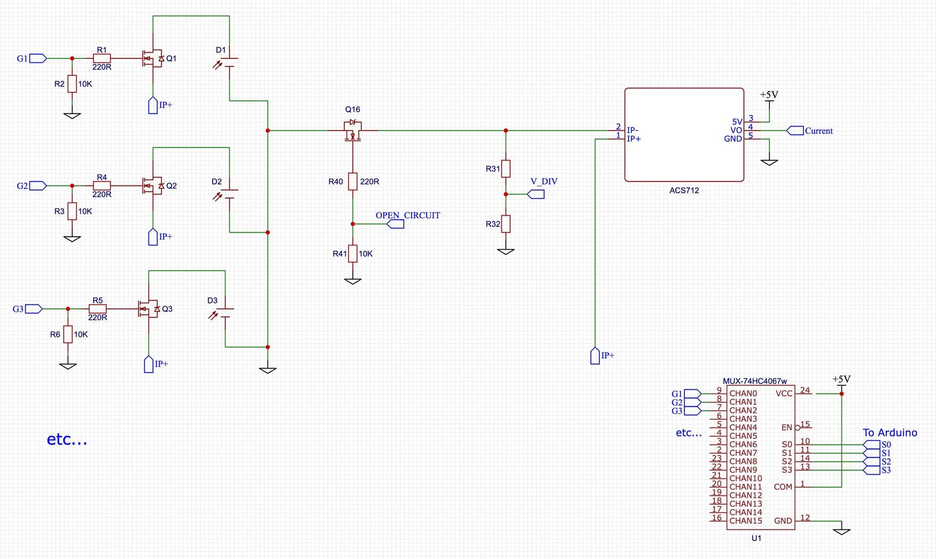 Multiple voltage/currents inputs for PV monitoring system - Page 2 - LEDs and Multiplexing ...