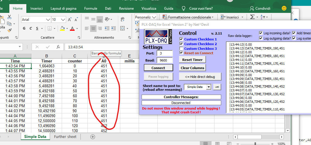 da arduino a foglio excel - Software - Arduino Forum