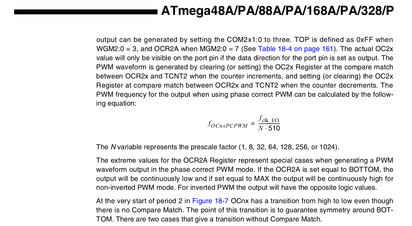 What Is Wrong With My Codes That Do Not Generate Timercounter 2 Based Phase Correct Pwm Mode 5