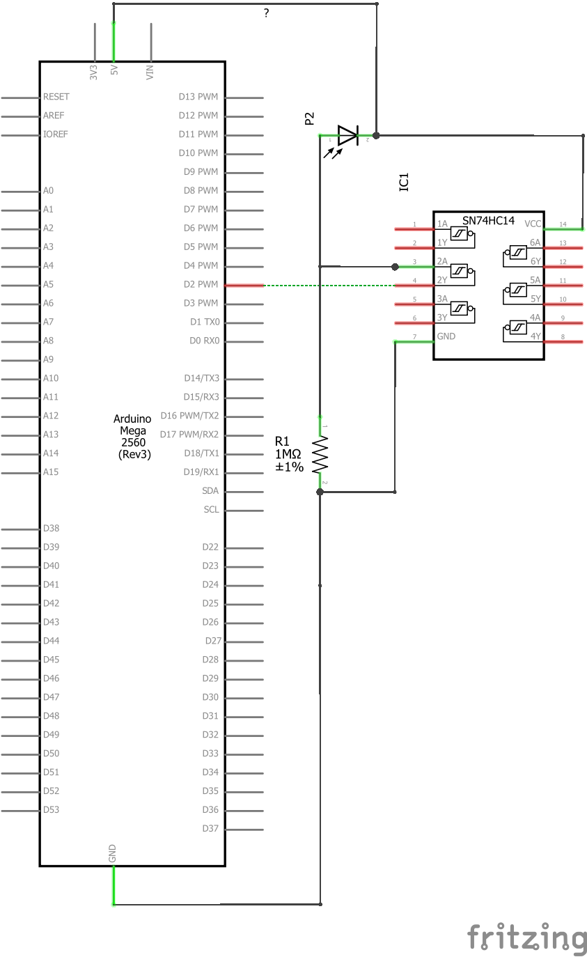 Photodiode with Schmitt Trigger generating unwanted interrupts - General Guidance - Arduino Forum