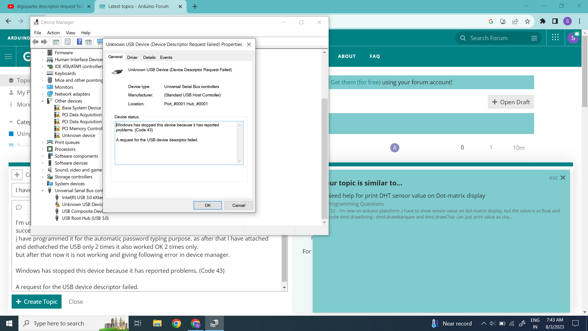 I have a question for ATtiny85 - 3rd Party Boards - Arduino Forum