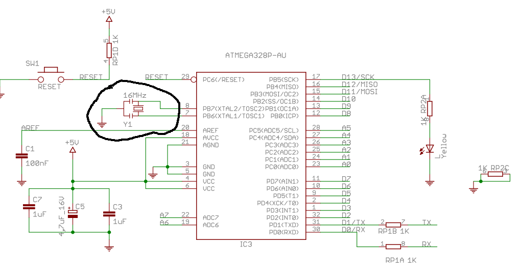 Need help wich correct crystal placement for ATMEGA328P-AU - Hardware Development - Arduino Forum