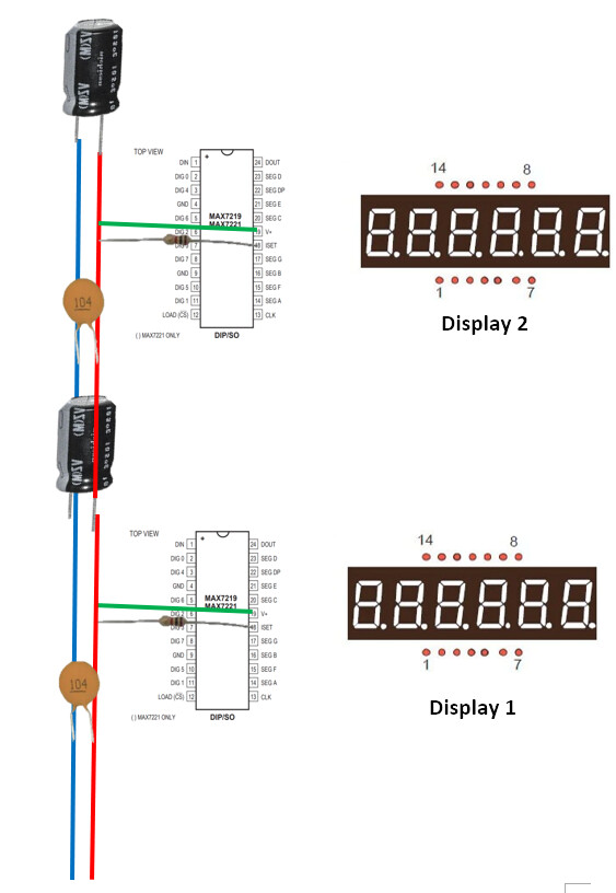 2x MAX7219 needs 1x or 2x caps and resistors - General Guidance - Arduino Forum