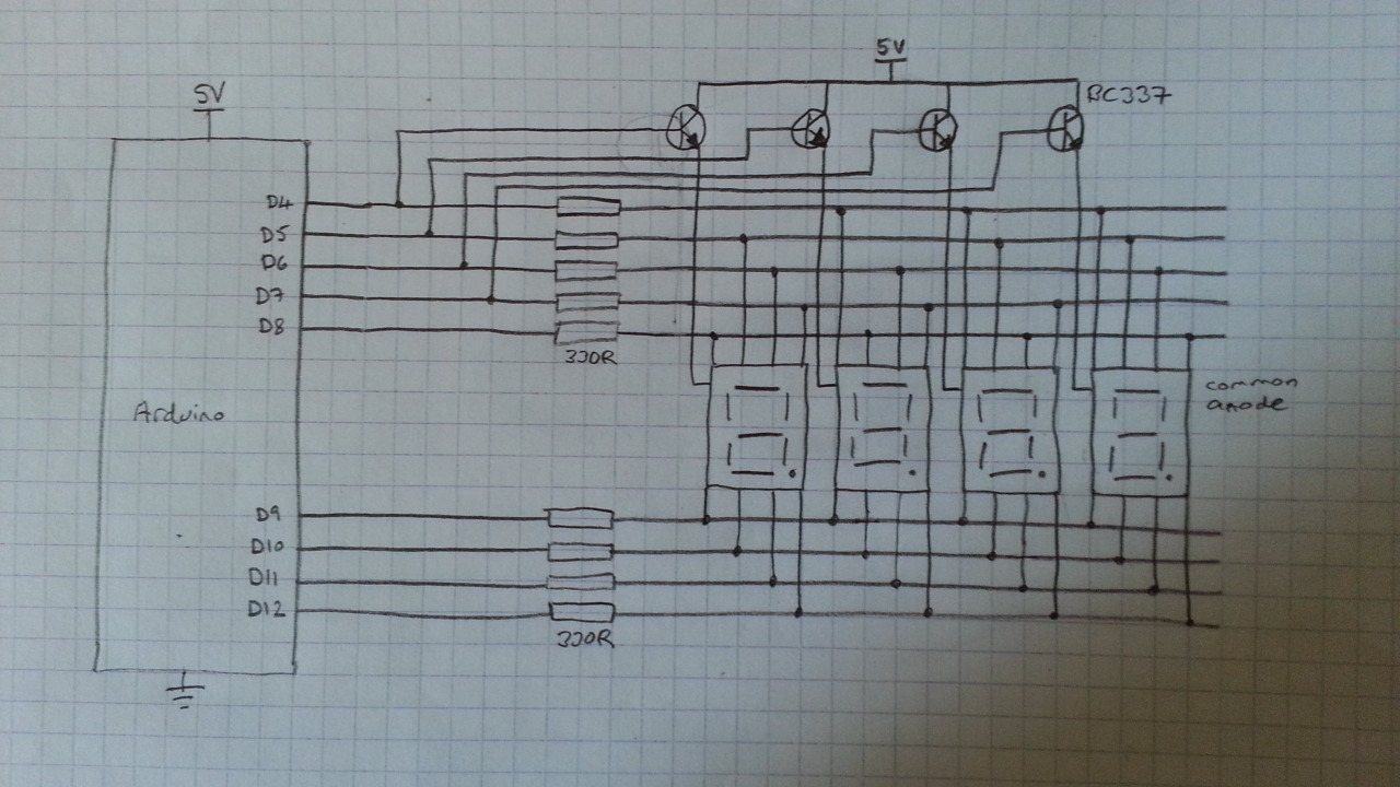 Useful circuit: Charlieplexed 4 x 7-Segment display - Showcase - Arduino Forum