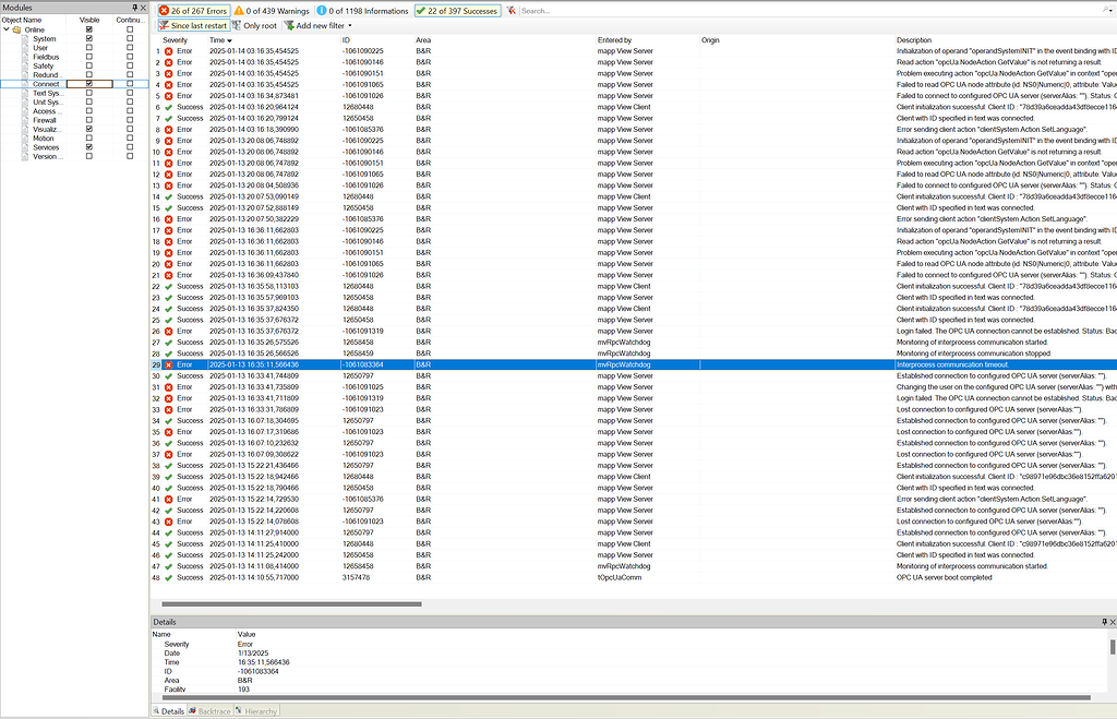 AS6 - Lost connection to configured OPC UA server while idling - Ask Questions - B&R Community