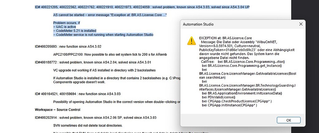 EXCEPTION at: BR.AS.License.Core - Ask Questions - B&R Community