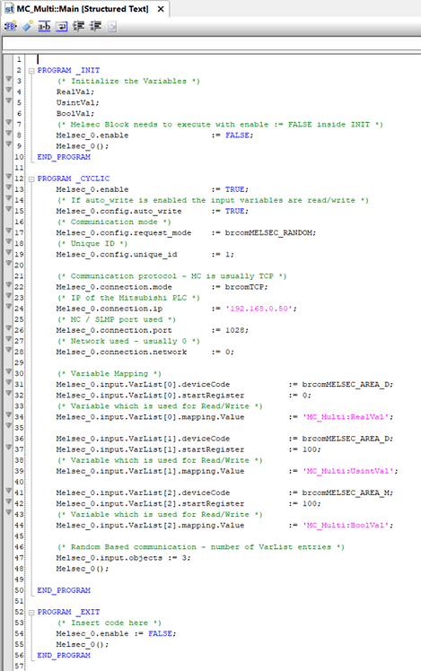 Communication to Mitsubishi PLC using MC Protocol/ SLMP - Ask Questions - B&R Community