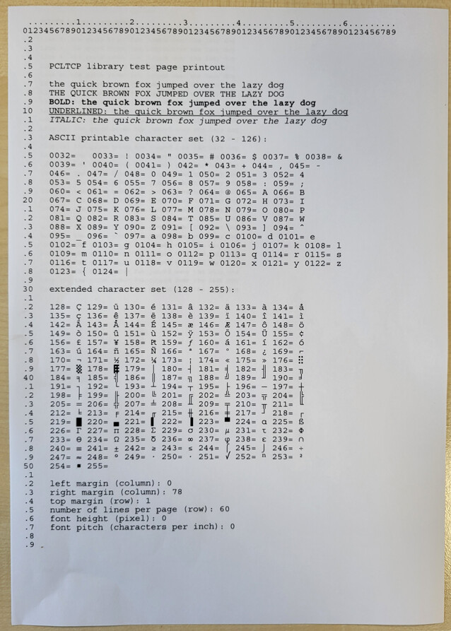 PCLTCP - print ASCII texts directly on a network printer that supports RAW printing by PCL ...