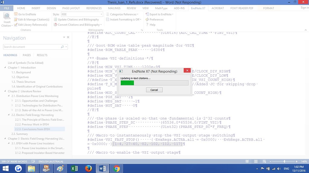 Taking too long to update citations and then Word crashes - EndNote General - Discourse
