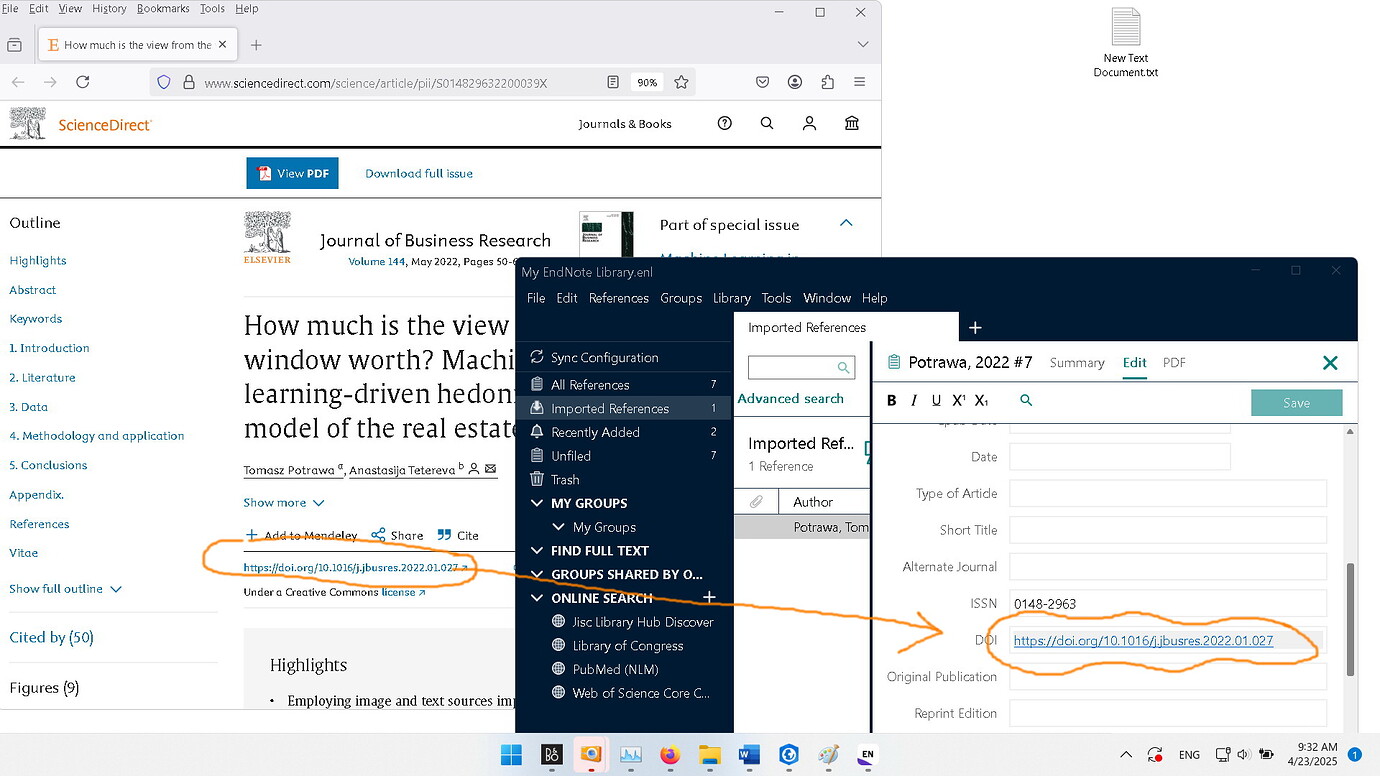 Add DOI to existing references - EndNote Styles, Filters, and ...