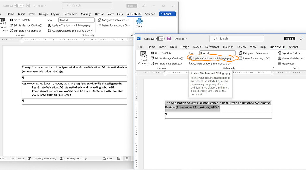 EndNote 20: How to copy Endnote based citation from Word file to another and having its ...