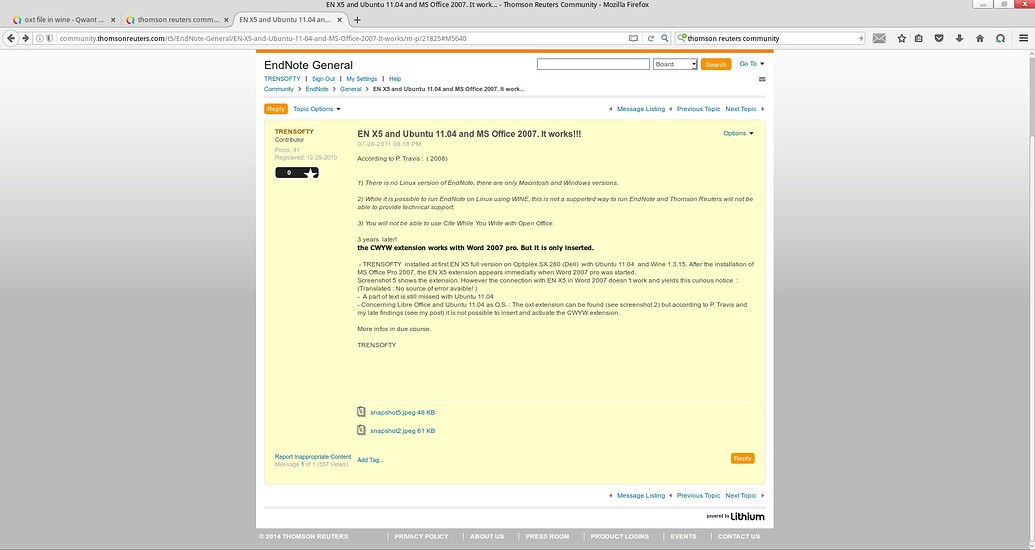 Endnote for Linux (Ubuntu) - EndNote General - Discourse