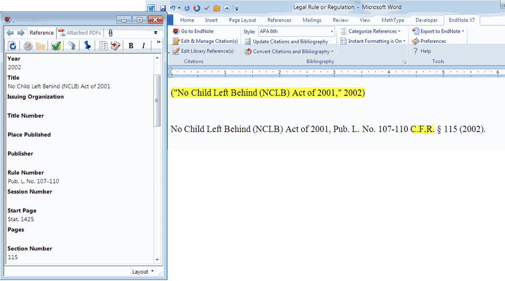 Putting The No Child Left Behind Act Of 2001 In Endnote For In text Citation And References putting-the-no-child-left-behind-act-of-2001-in-endnote-for-in-text-citation-and-references