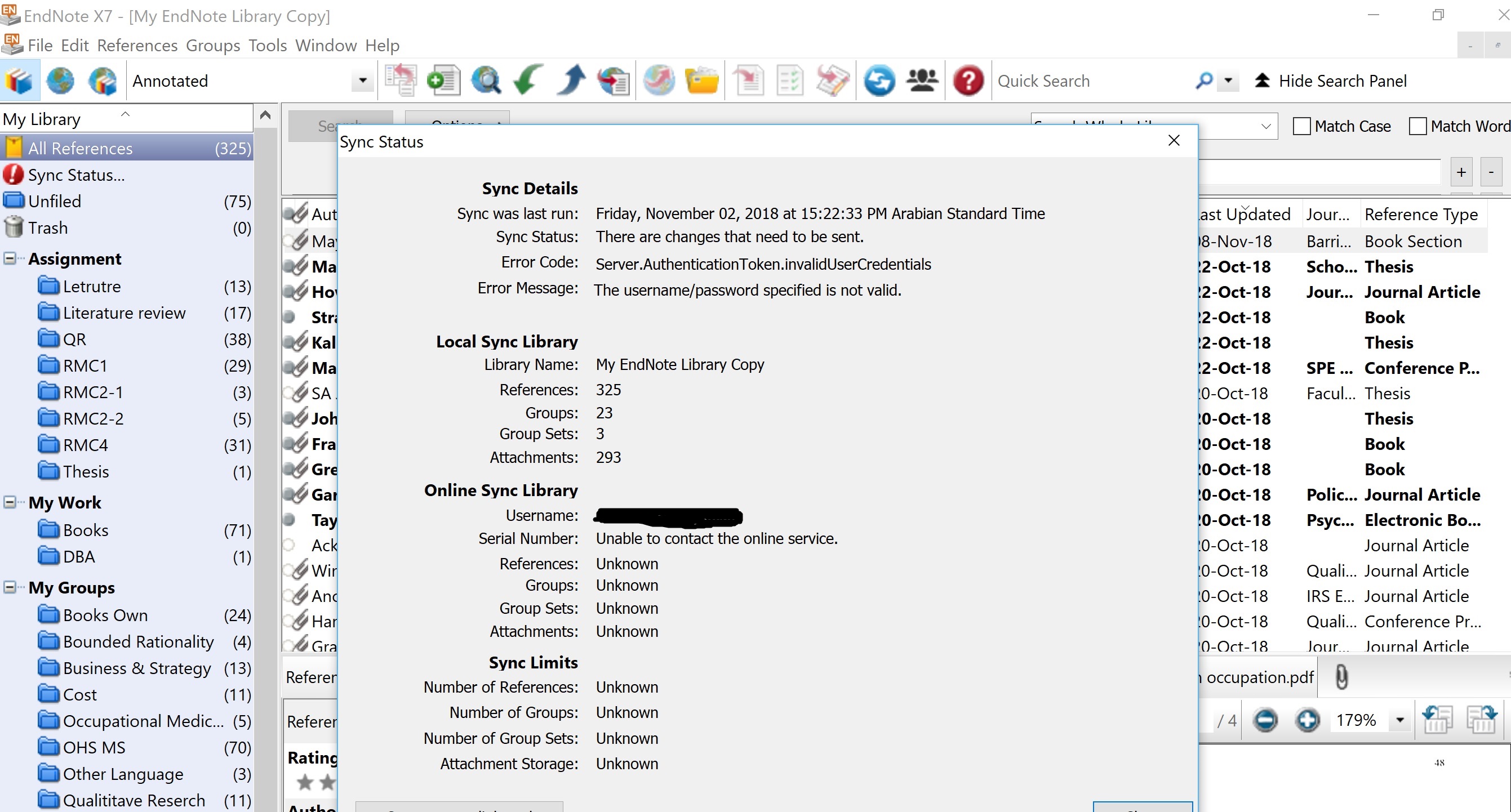 Error Message The Username password Specified Is Not Valid EndNote General Discourse