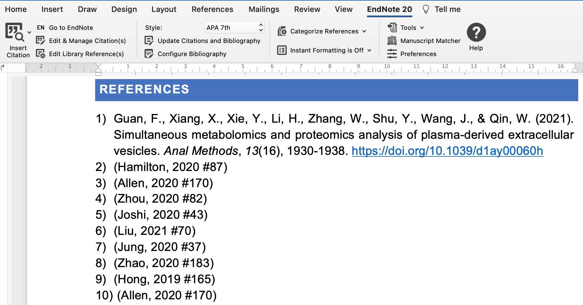 MS Word Endnote Settings 5 By Parabuthus EndNote General Discourse