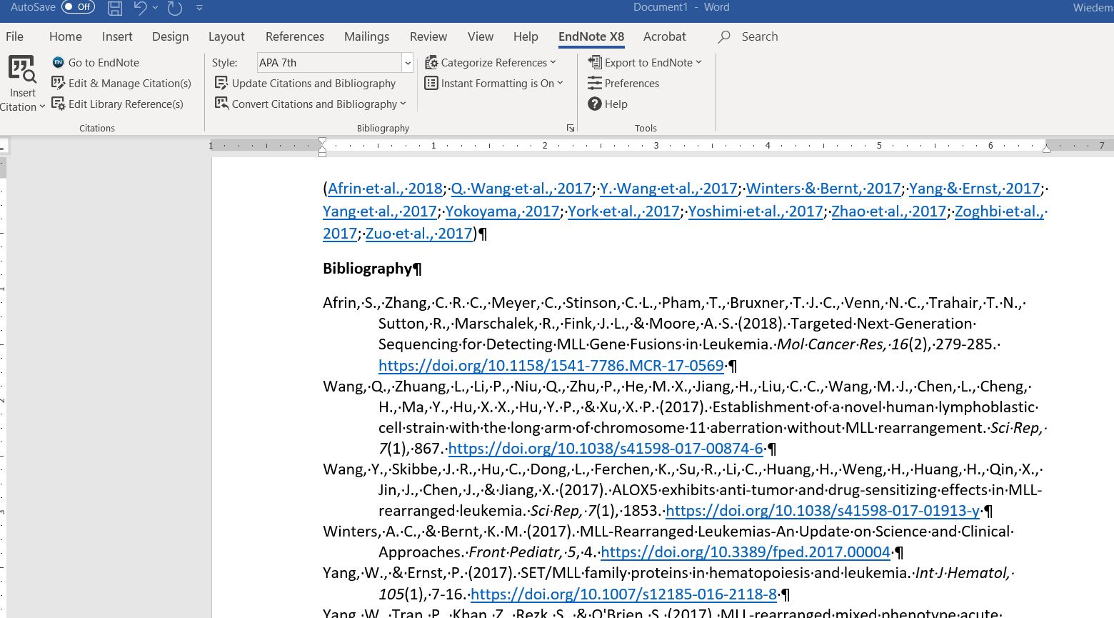 Show Bibliography URLs As Hyperlinks In Word 6 By Leanne EndNote General Discourse