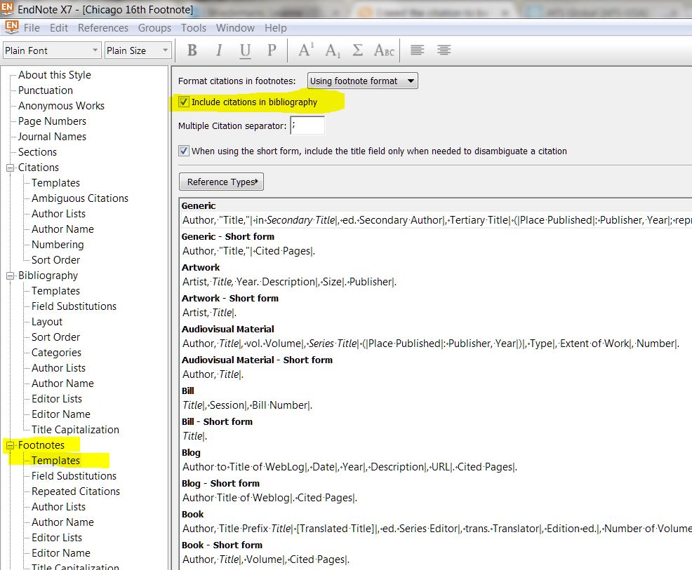 I Need The Citation To Be Inserted In The Footnote Only NOT Under 