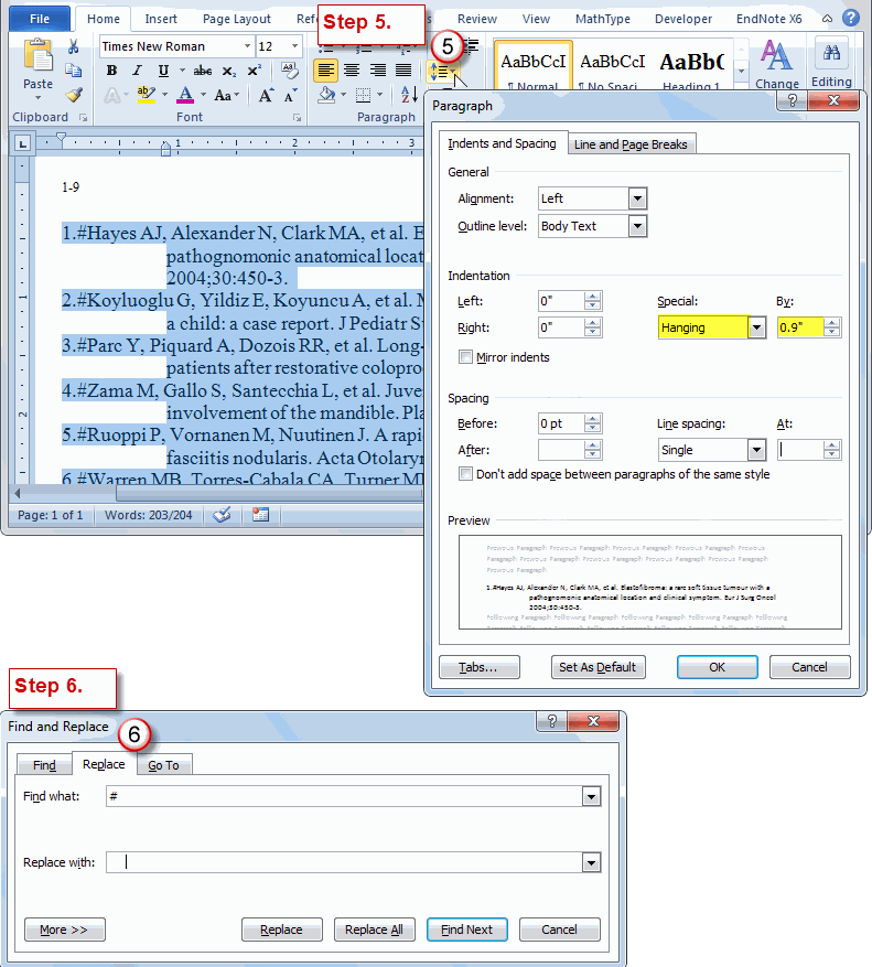 Hanging Indent On Second And Subsequent Lines Of A Reference 4 By 