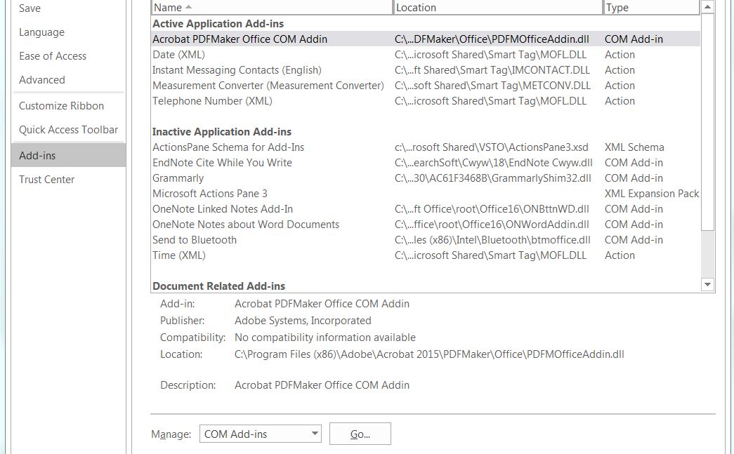 Endnote Keeps Disappearing From The Word 2016 Toolbar EndNote How To 