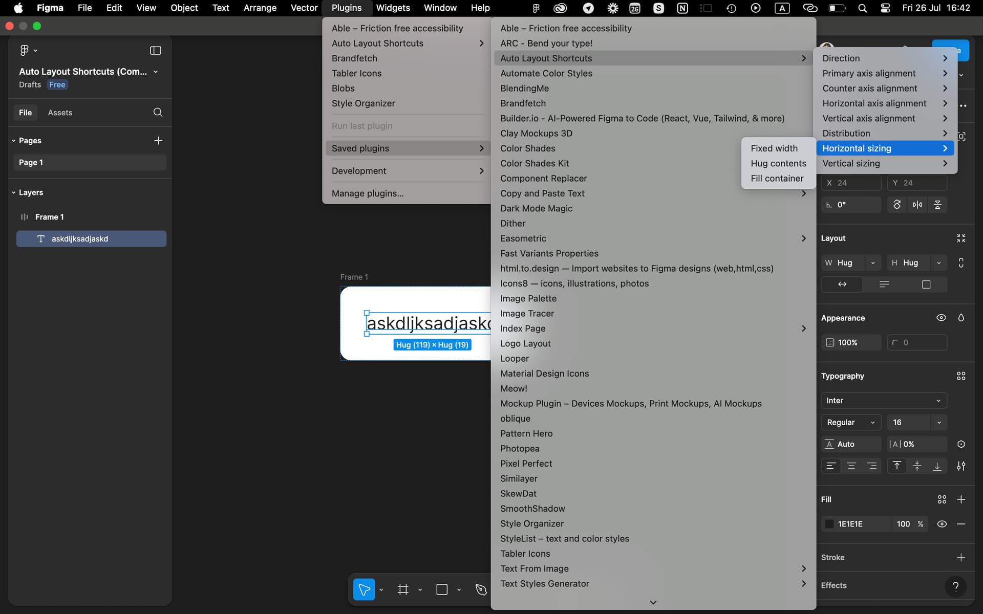 Request For Essential Figma Shortcuts Hug Content Fill Container And Fixed Width Share 