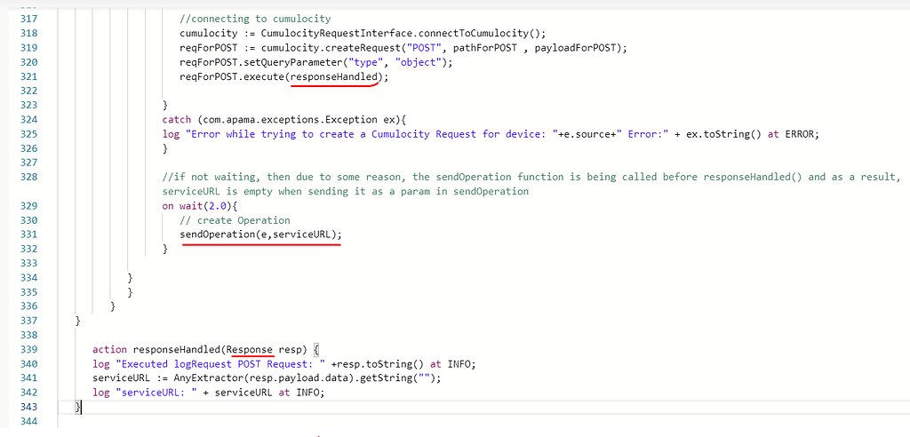 How to pass a parameter in the "requestHandled" HTTP request callback function in apama EPL ...