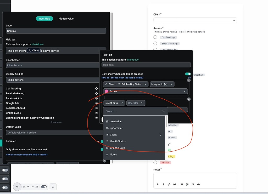 Use current-user data within dropdown value conditions - Feature Requests - Noloco