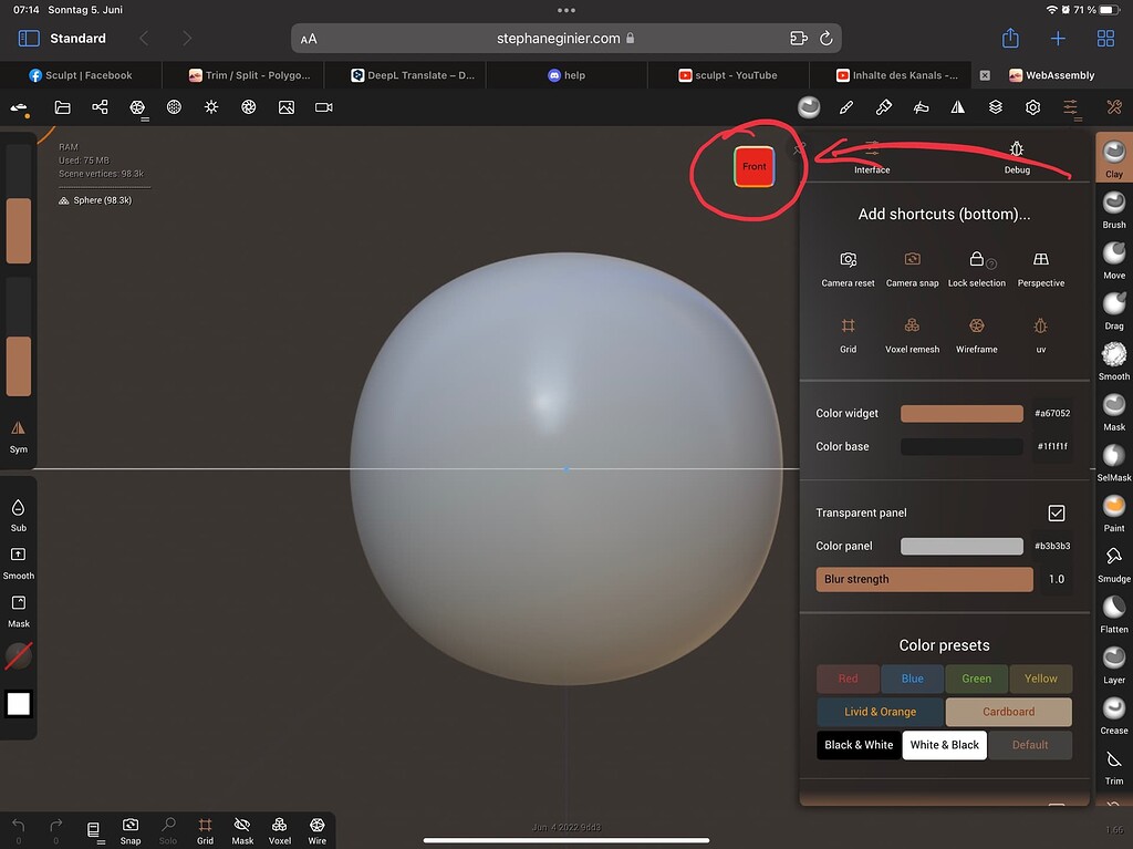 View Cube - not hidden when menus are open - Feature Request - Nomad Sculpt