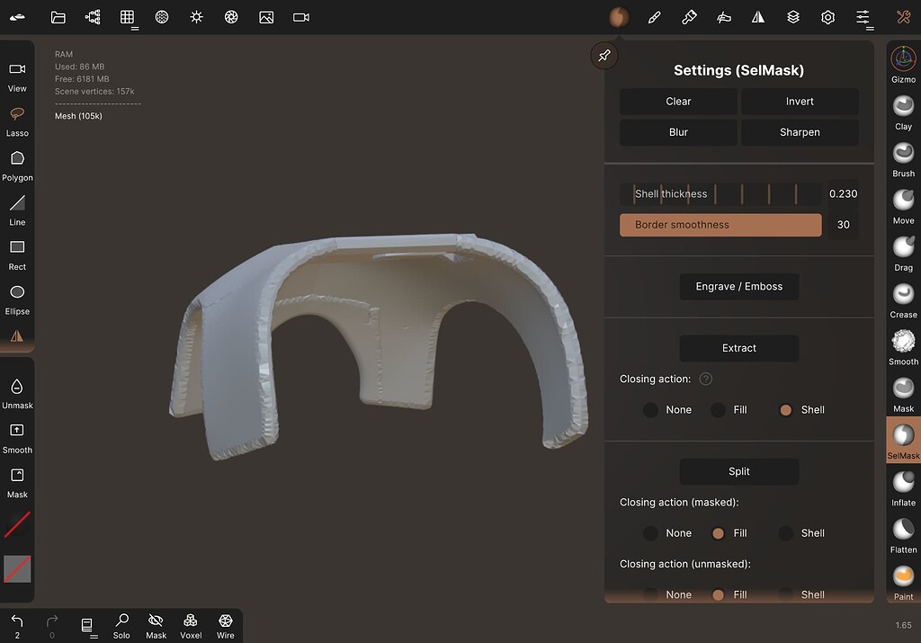 How to make an object thicker without losing resolution? - Tips, Tutorials and Help - Nomad Sculpt