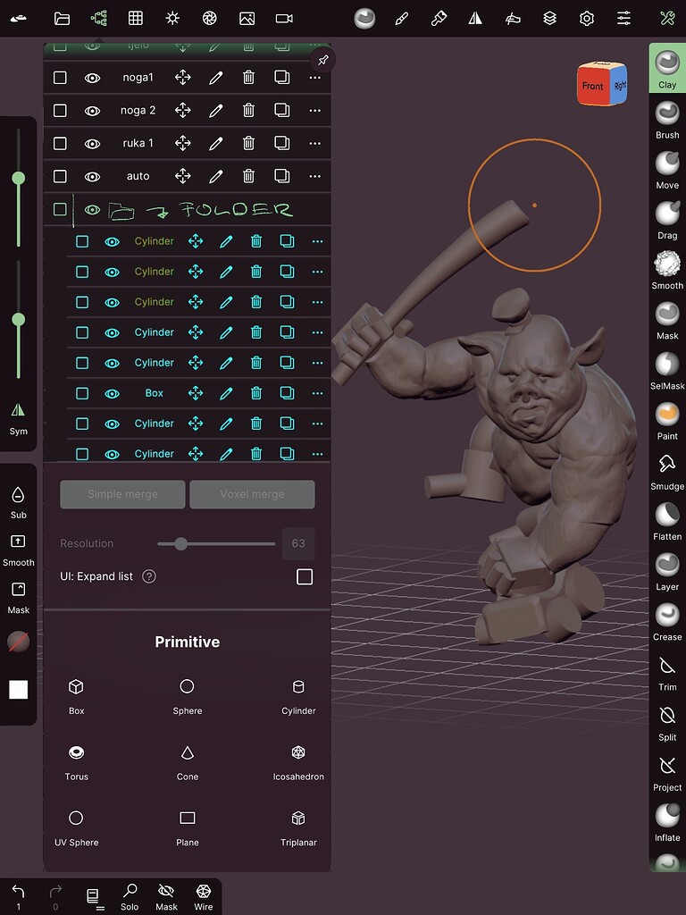 Folder system inside the scene panel - Feature Request - Nomad Sculpt