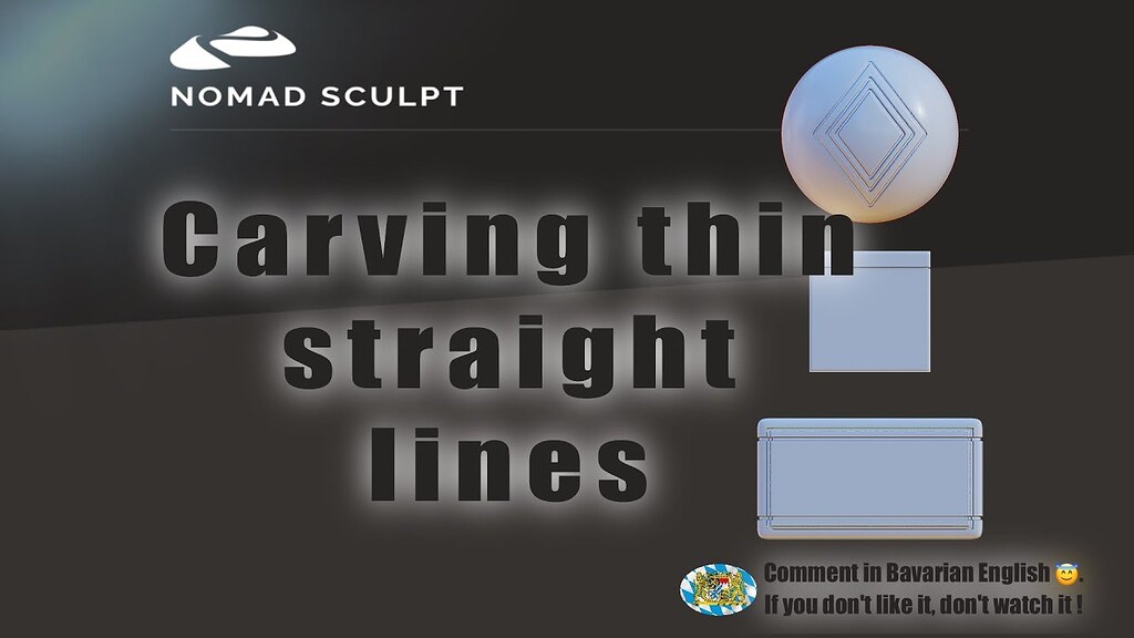Nomad Sculpt - Carving thin straight lines - Part 1 & 2(V1.71 -15.1. ...