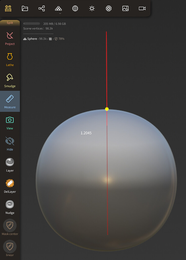 Mask + Measure tool = linear gradient mask - Feature Request - Nomad Sculpt