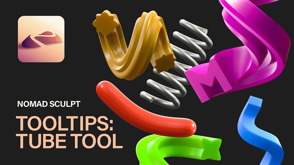 Nomad Sculpt: Tooltips: Tube Tool - Tips, Tutorials and Help - Nomad Sculpt