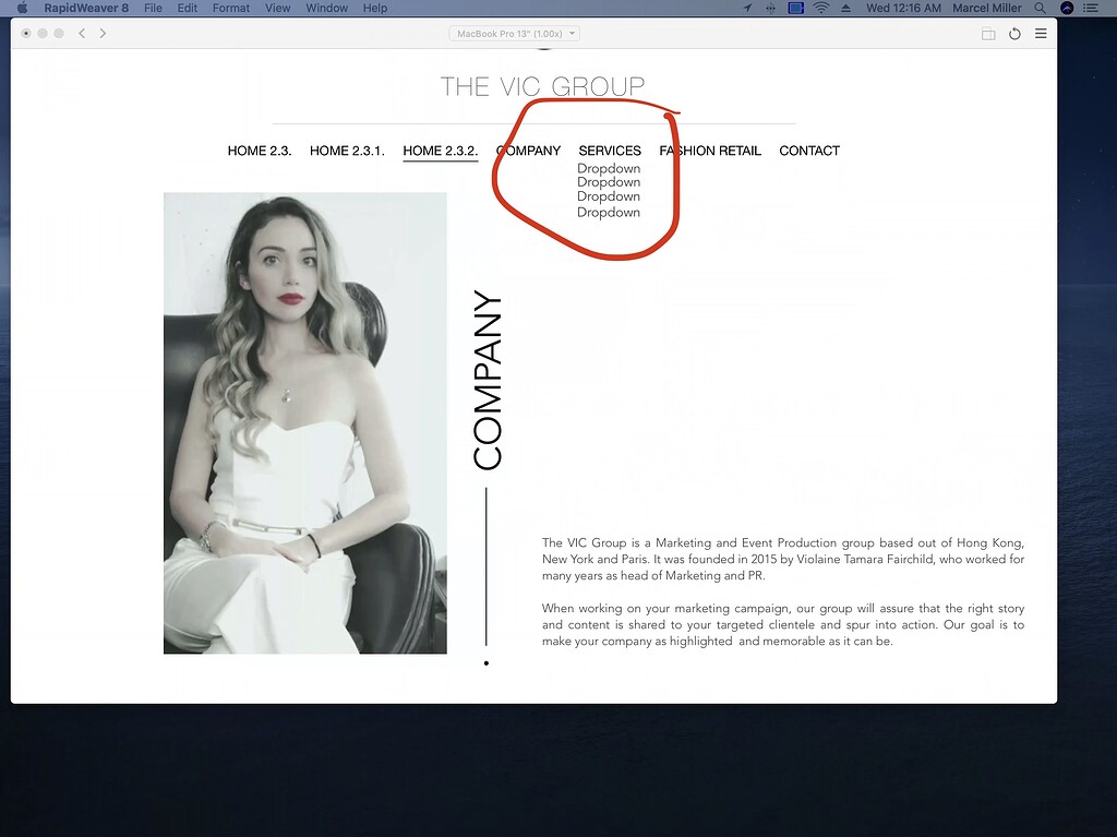 Simple Dropdown Menu without background etc - Classic - RapidWeaver Support Forum