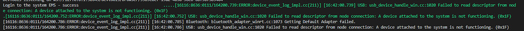 Error message: usb_device_handle_win.cc:1020 Failed to read descriptor from node connection: A ...