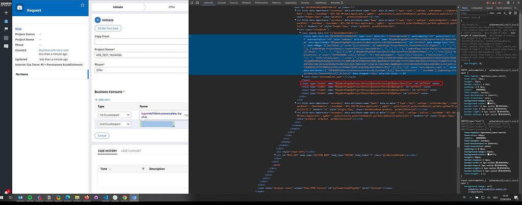 Autocomplete | Not able to select the selector for a table of autocomplete values - Browser ...