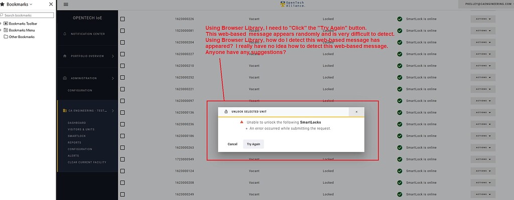 What Browser Library call to detect web-based error message? - Browser - Robot Framework