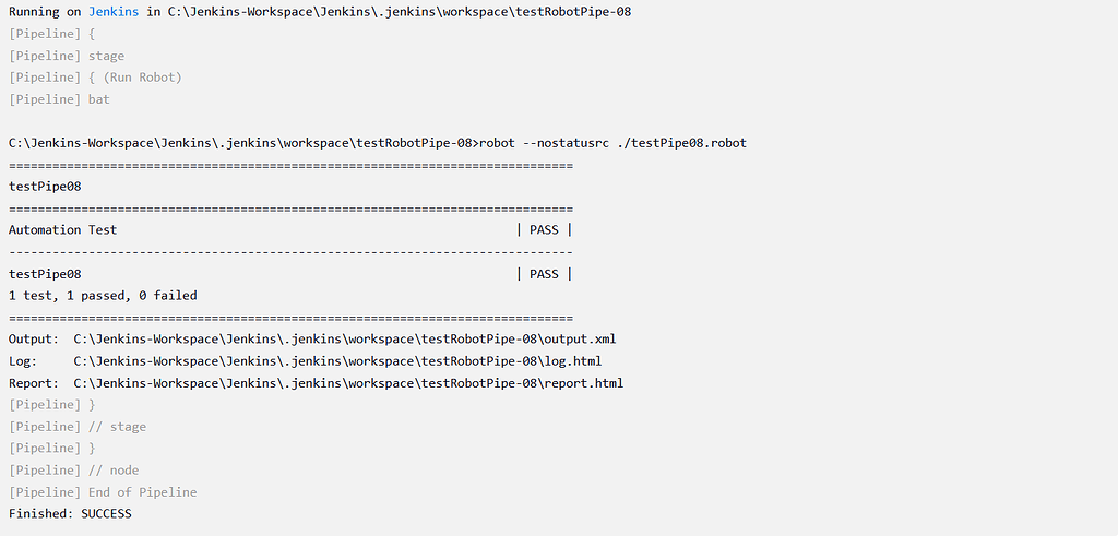 Rf Script Works Running In Cmd But Doesnt If Try To Run By Using
