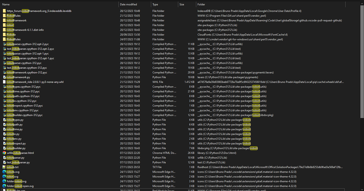 `'robot' is not recognized as an internal or external command, operable program or batch file ...