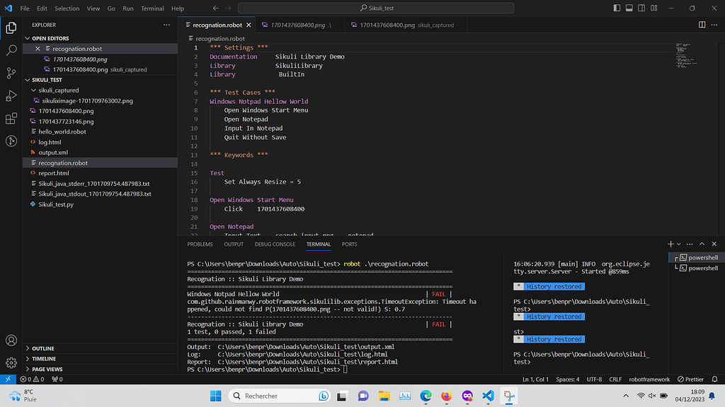 [robot Framework][sikulilibrary] Timeout Not Finding Img Libraries