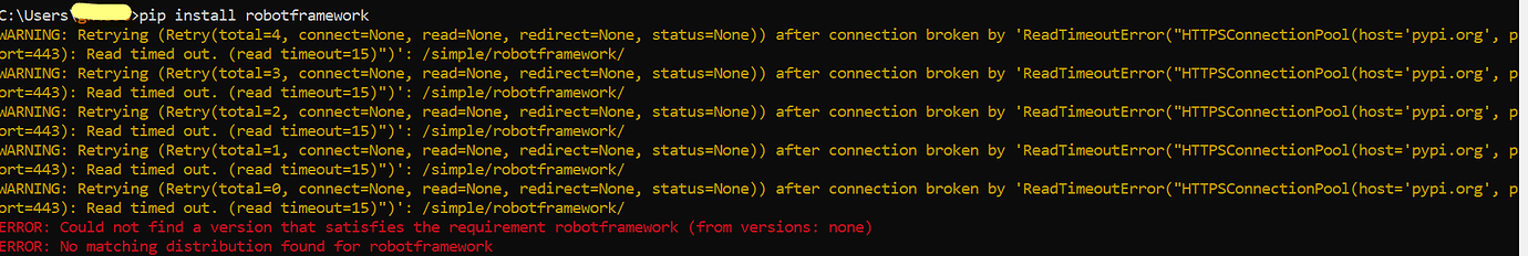 Unable To Install Robot Framework Through Pip Command Robot Framework Robot Framework 8851
