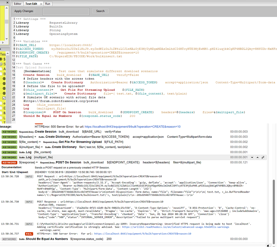 How to post a request with form-data using Robotframework - Robot Framework - Robot Framework