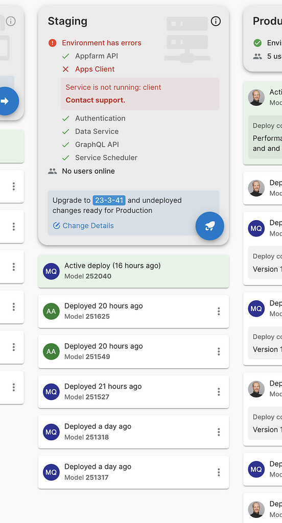 Stage "Apps client" error - Bug reports - Appfarm Community