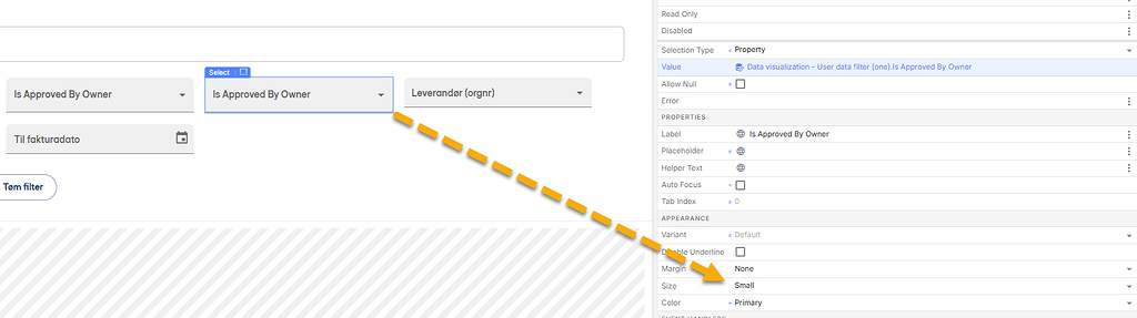 UI component of type Select has same size when appearance is set to Small or Medium - Bug ...