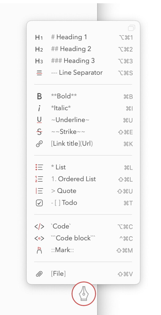 Is the Bear Markdown Shortcut menu coming back to Bear 2? - Panda Feedback - Bear Community