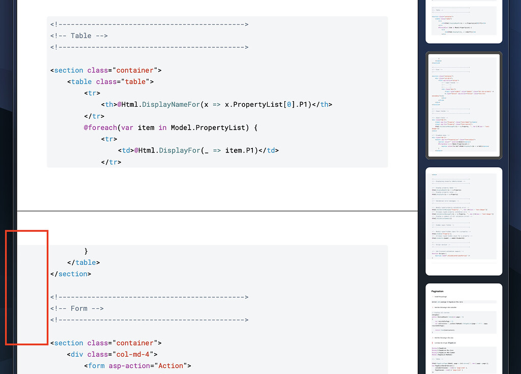 Code blocks are not displayed properly when they appear in multiple pages in the exported PDF ...
