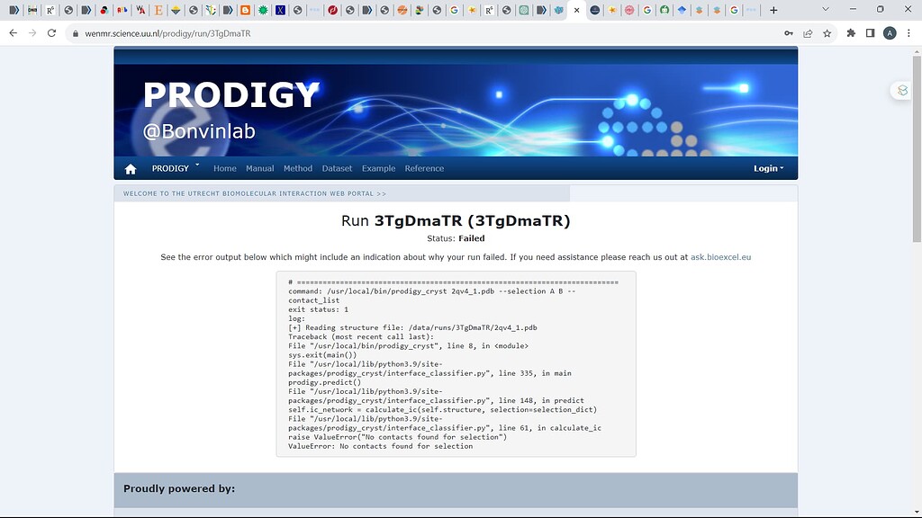 Error in running prodigy - PRODIGY - BioExcel