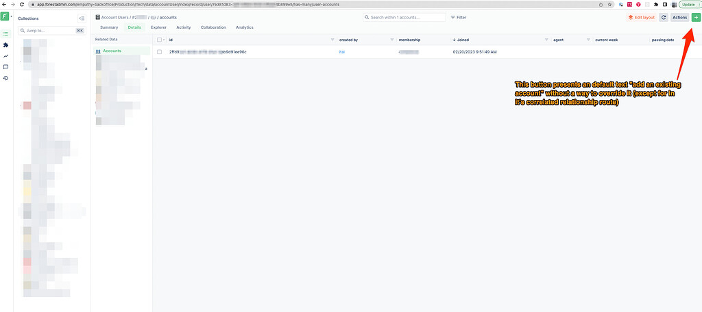 How to remove Add Record\Relationship button from a table view - Help me! - Forest Admin ...