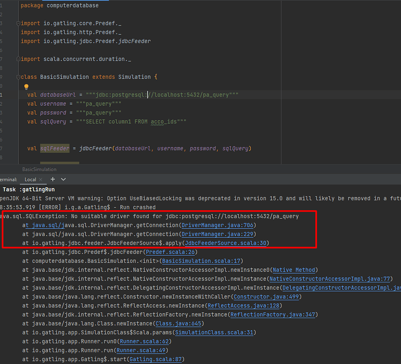 jdbc: java.sql.SQLException: No suitable driver found for jdbc:sqlserver - Gatling (Open-Source ...