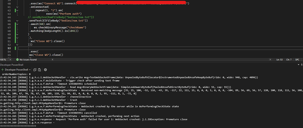 Websocket crash saying chanelInactive when waiting for checks - Gatling (Open-Source) - Gatling