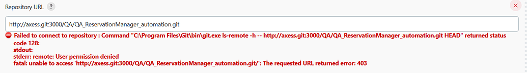 Cannot connect to repository (code 128) - Ask a question - Jenkins